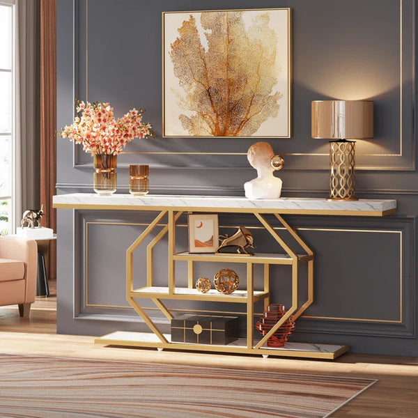 White Glamorous Console Table – DecoraHub